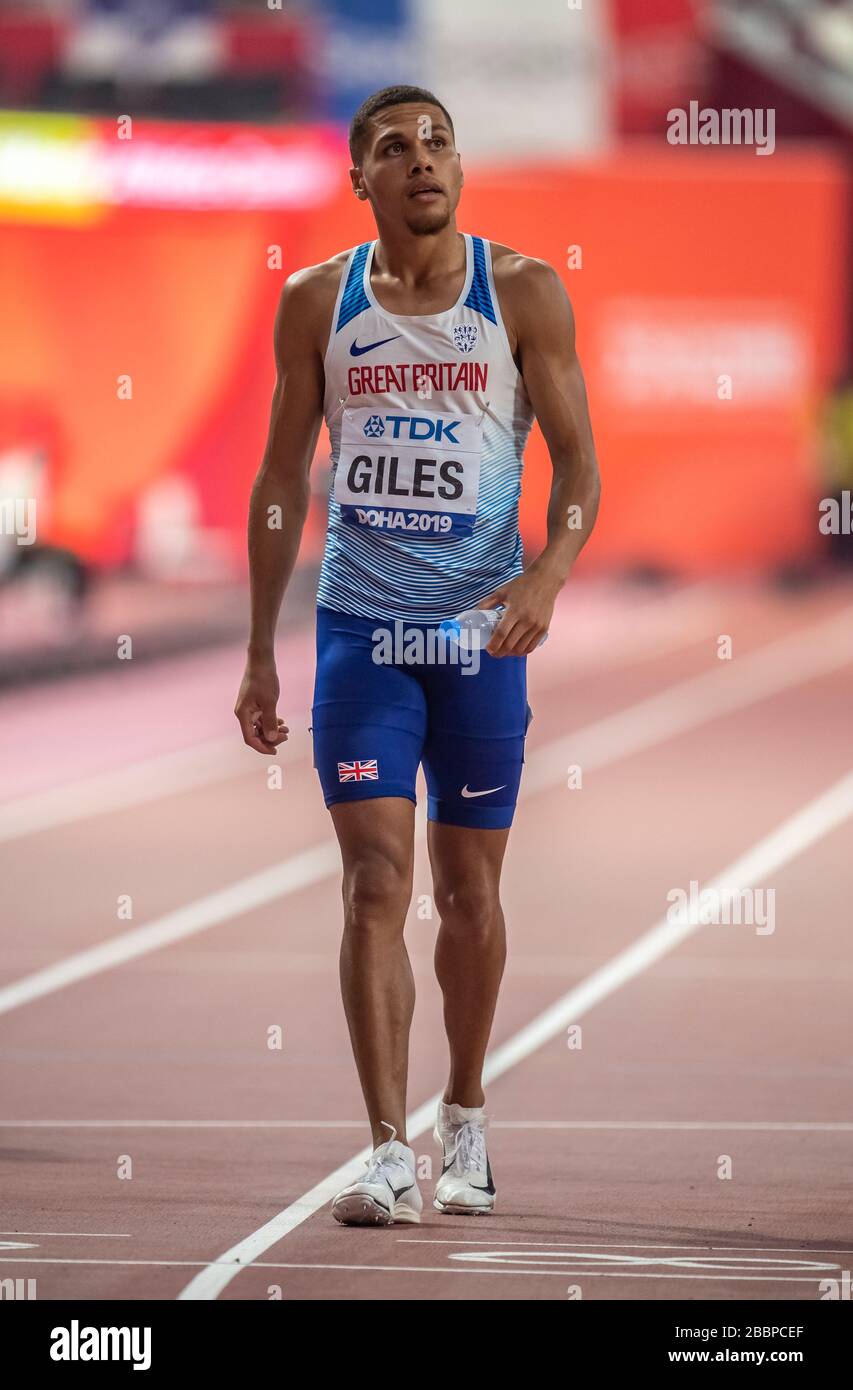 DOHA - QATAR - SEP 29: Elliot Giles (GB & NI) competing in the 800m ...