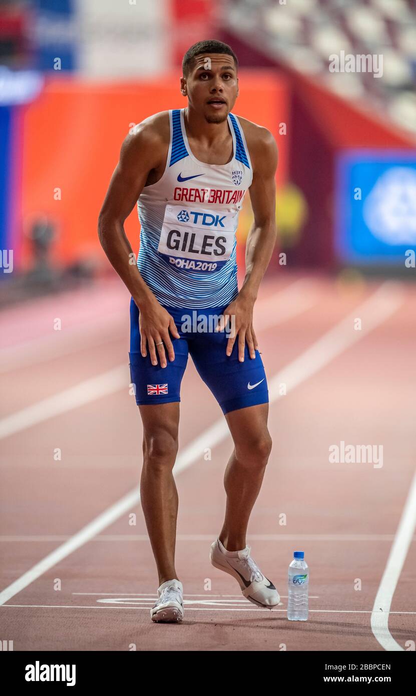DOHA - QATAR - SEP 29: Elliot Giles (GB & NI) competing in the 800m ...
