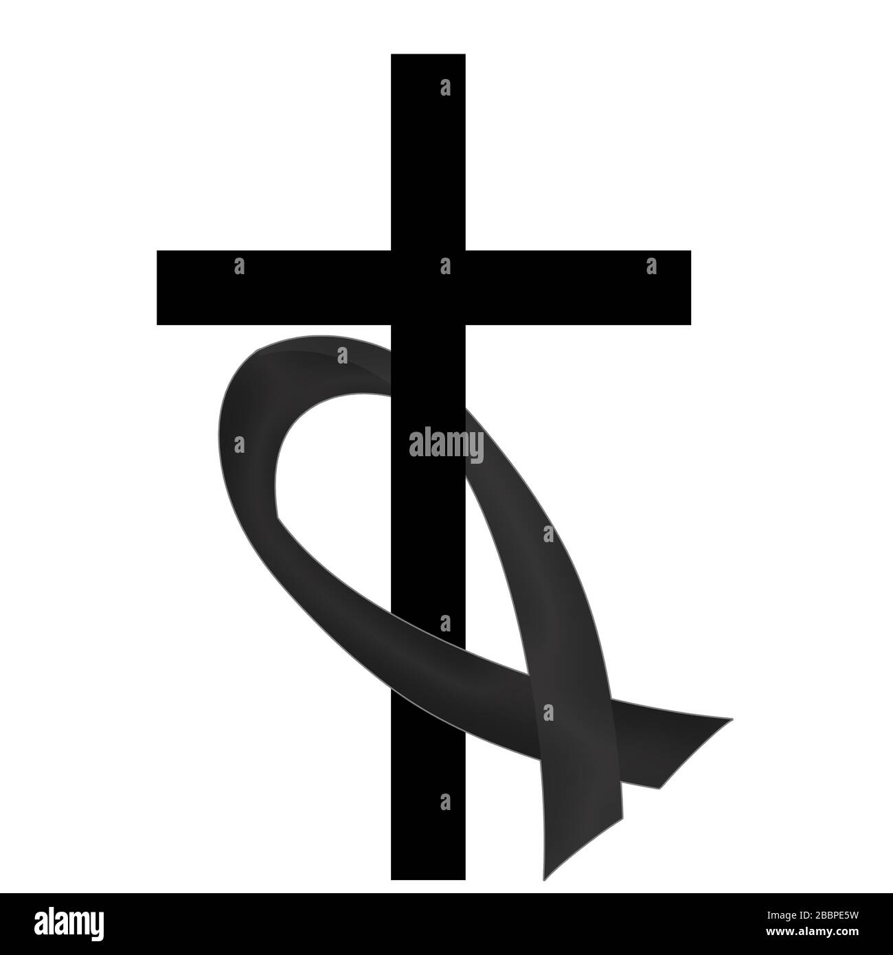 Black Ribbon With Cross