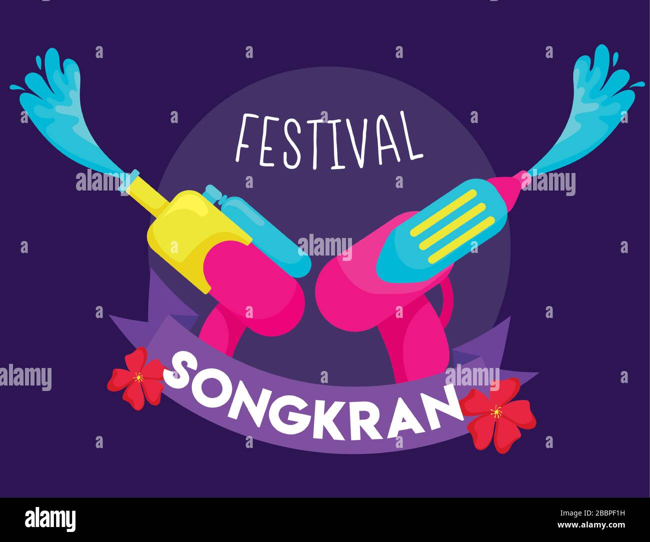 card of songkran festival in thailand vector illustration design Stock ...