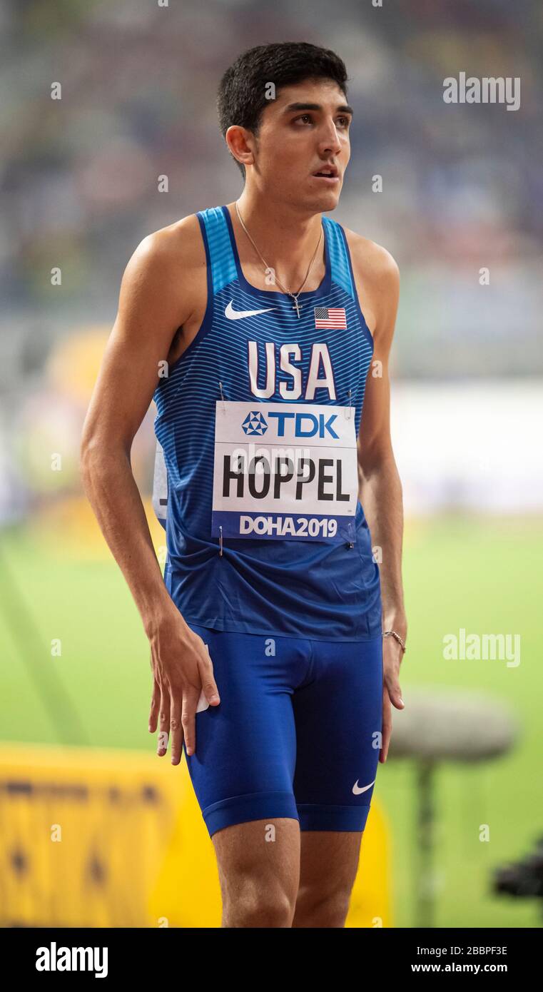 DOHA - QATAR - SEP 29: Bryce Hoppel (USA) competing in the 800m semi ...