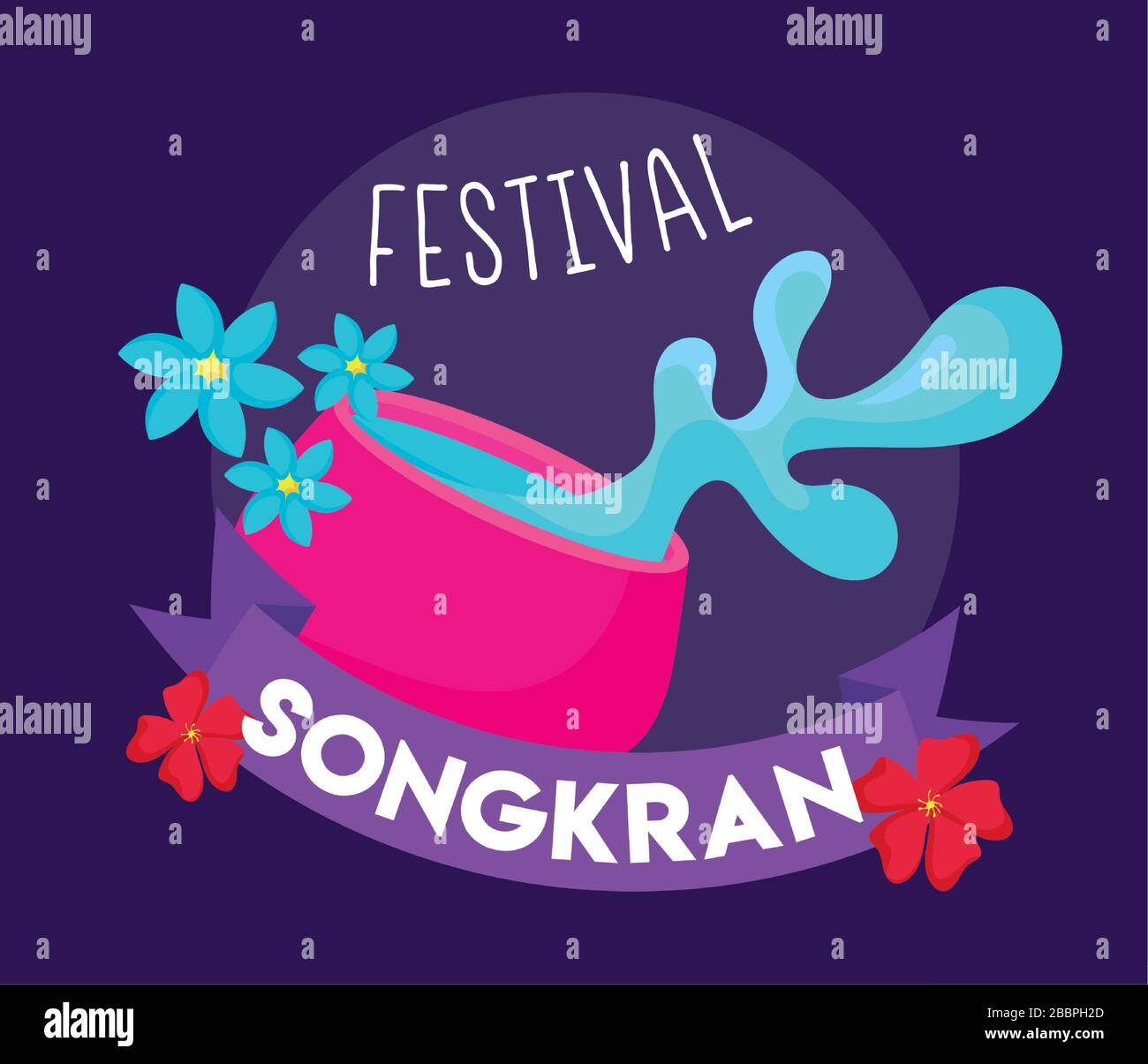 card of songkran festival in thailand vector illustration design Stock ...