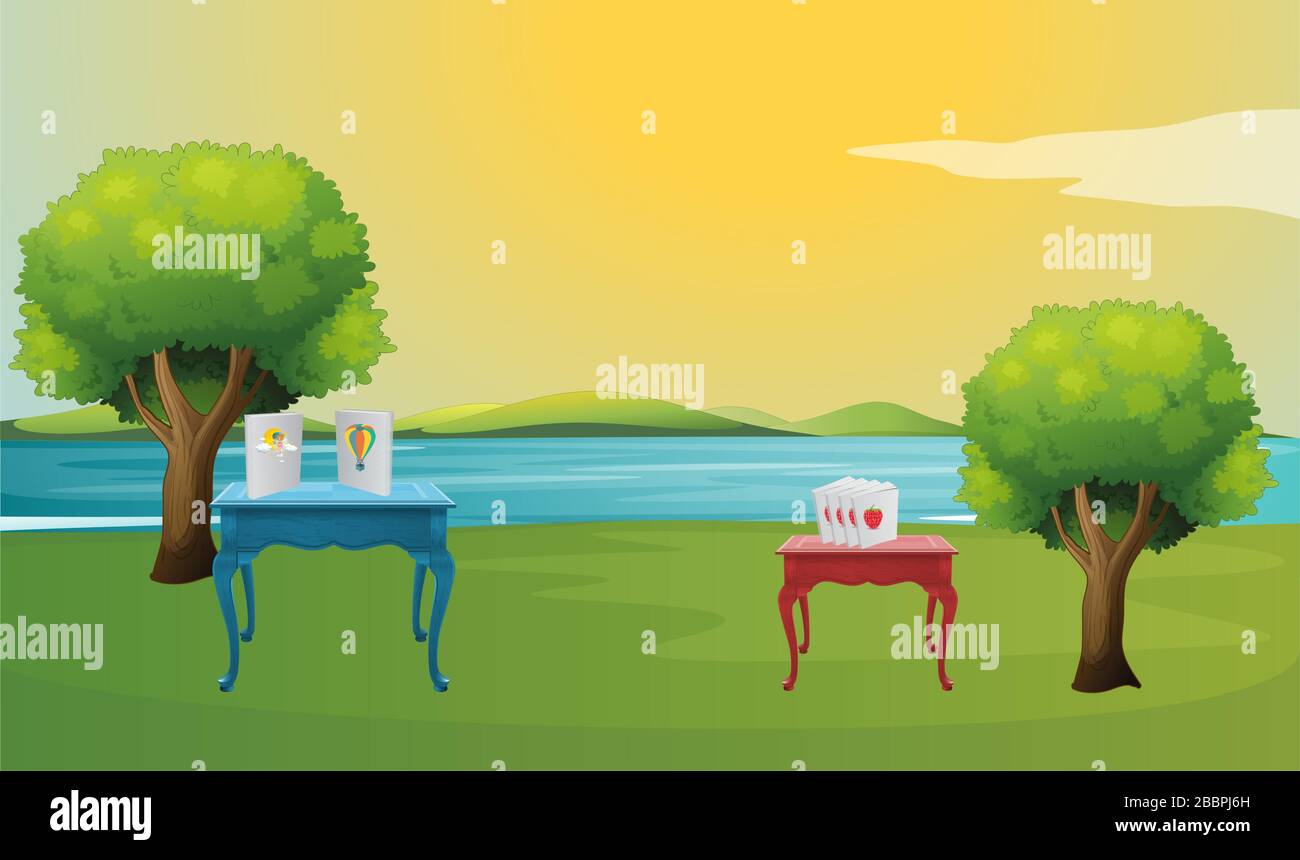 On table in summer Stock Vector Images - Alamy