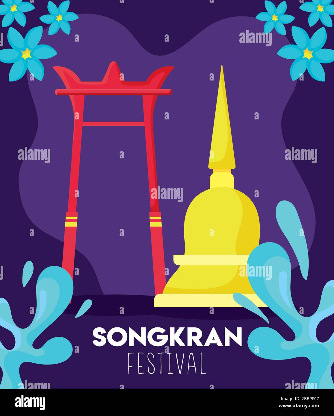 card of songkran festival in thailand vector illustration design Stock ...
