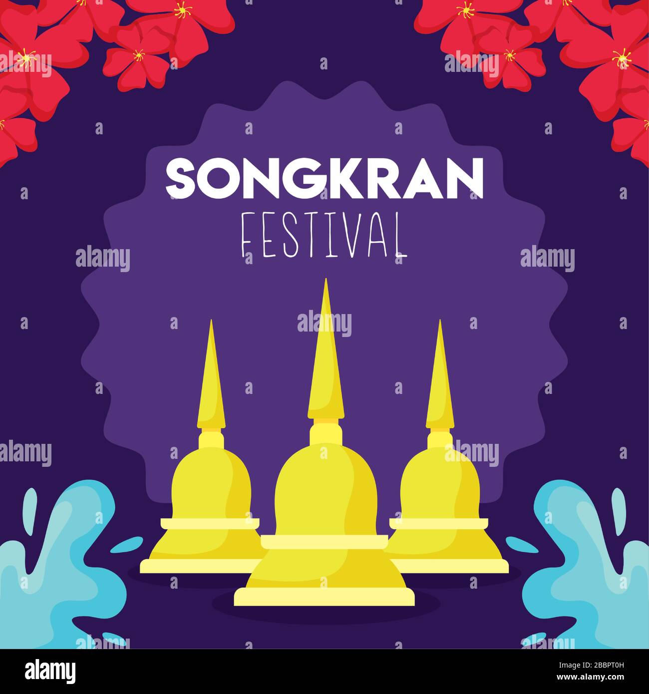 card of songkran festival in thailand vector illustration design Stock ...