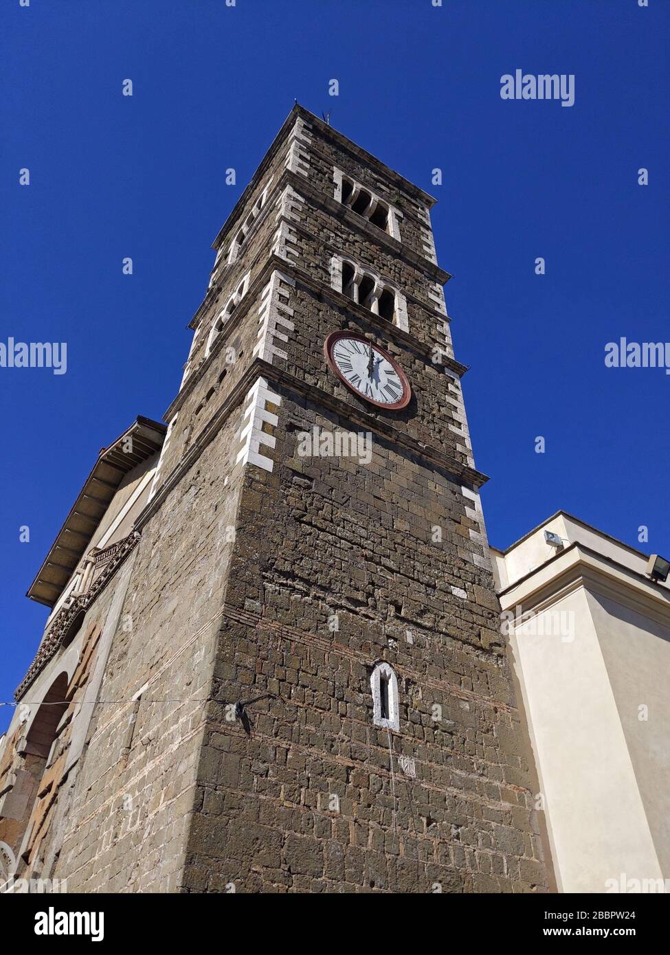 exterior of the ancient Saint Agapitus Cathedral in Palestrina, Italy ...
