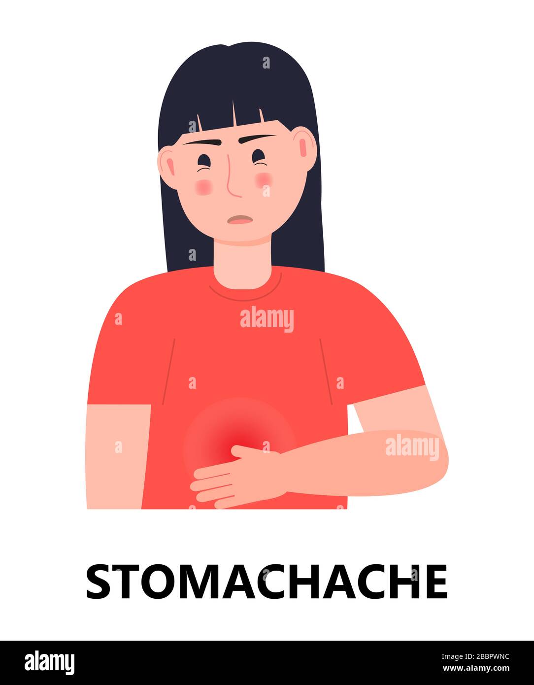 Stomachache icon vector. Poisoning, poor digestion, stomach ulcer are ...