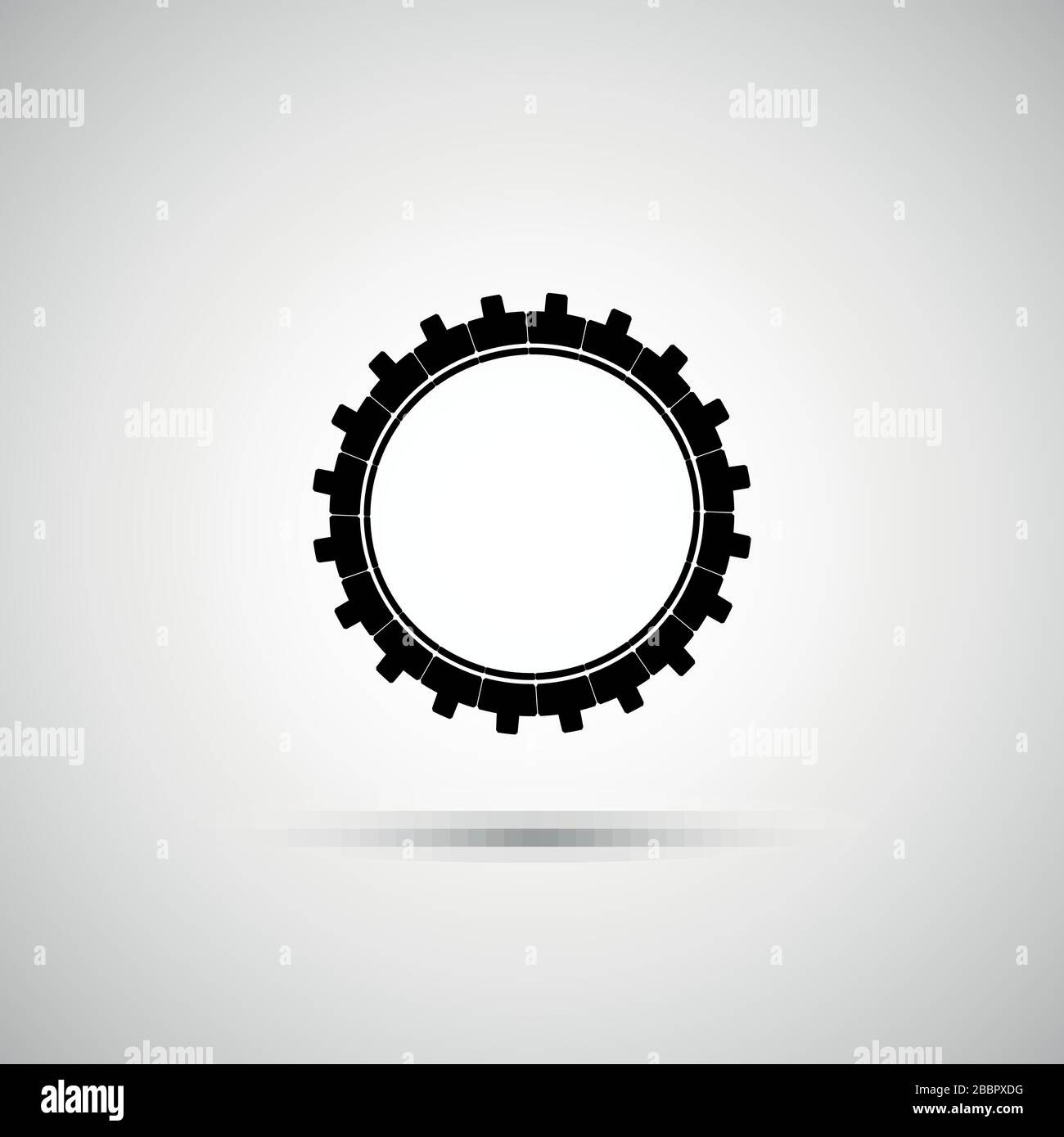 Vector gear. Simple flat symbol.Perfect Black pictogram illustration on ...