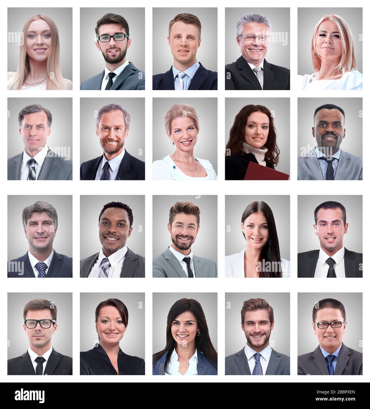 collage of portraits of successful young businessmen Stock Photo - Alamy