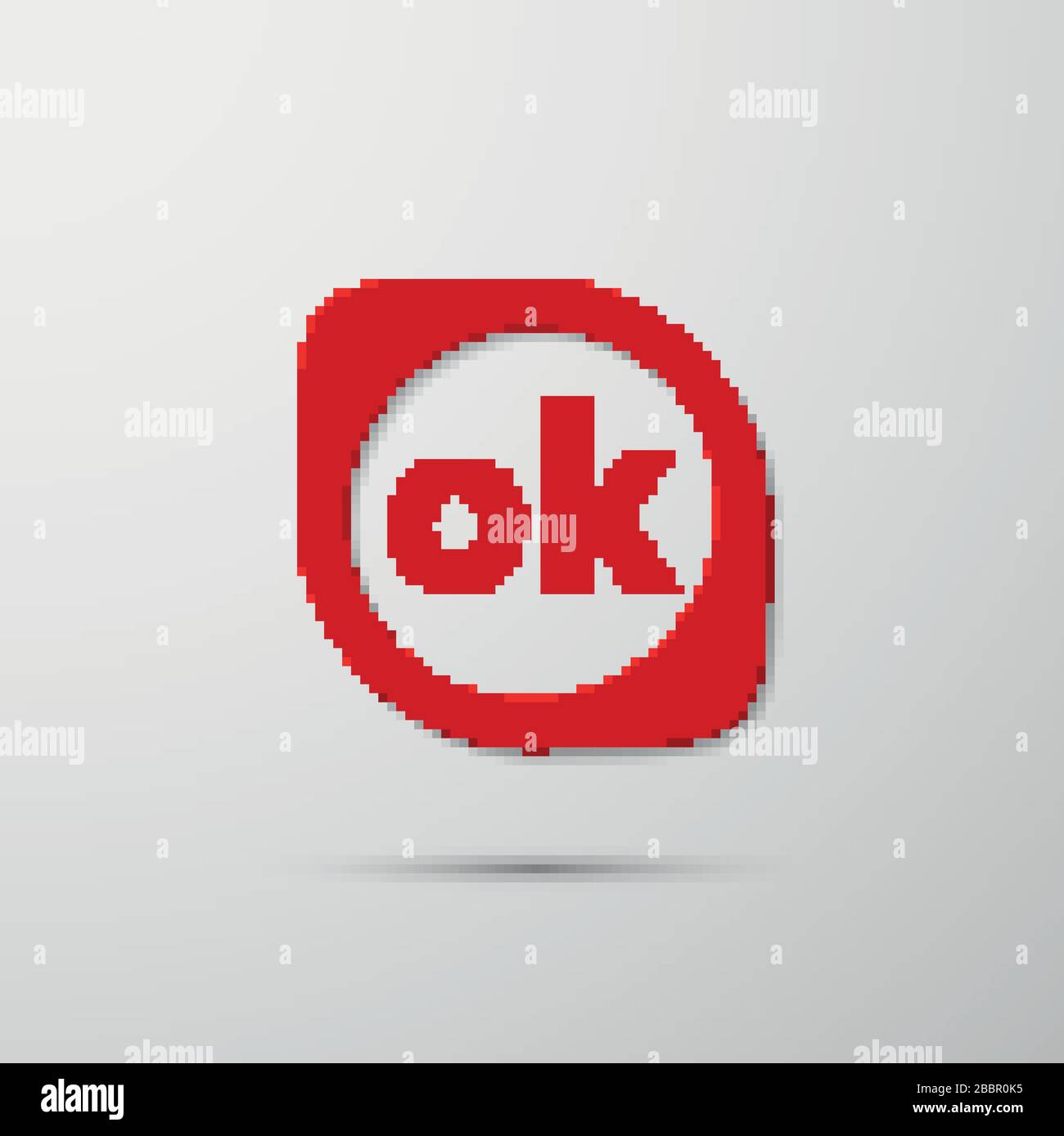 vector red ok icon on a white background Stock Vector Image & Art - Alamy