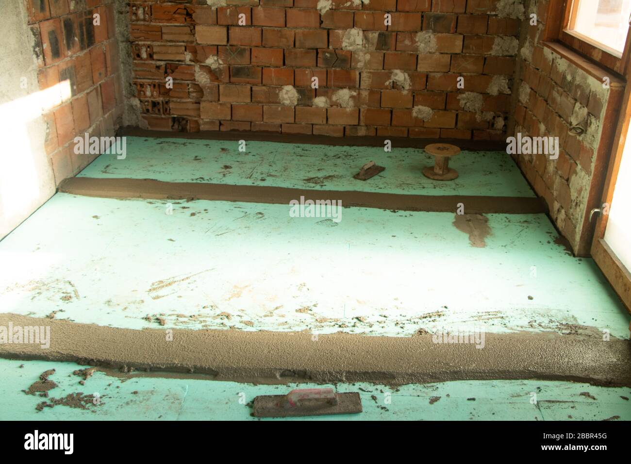 repair of house floor insulation and wall insulation Stock Photo - Alamy