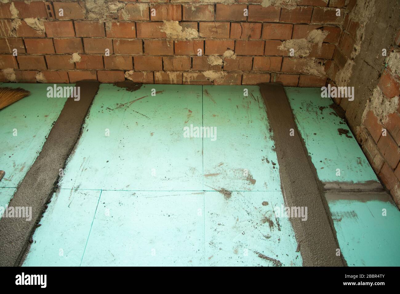 repair of house floor insulation and wall insulation Stock Photo - Alamy