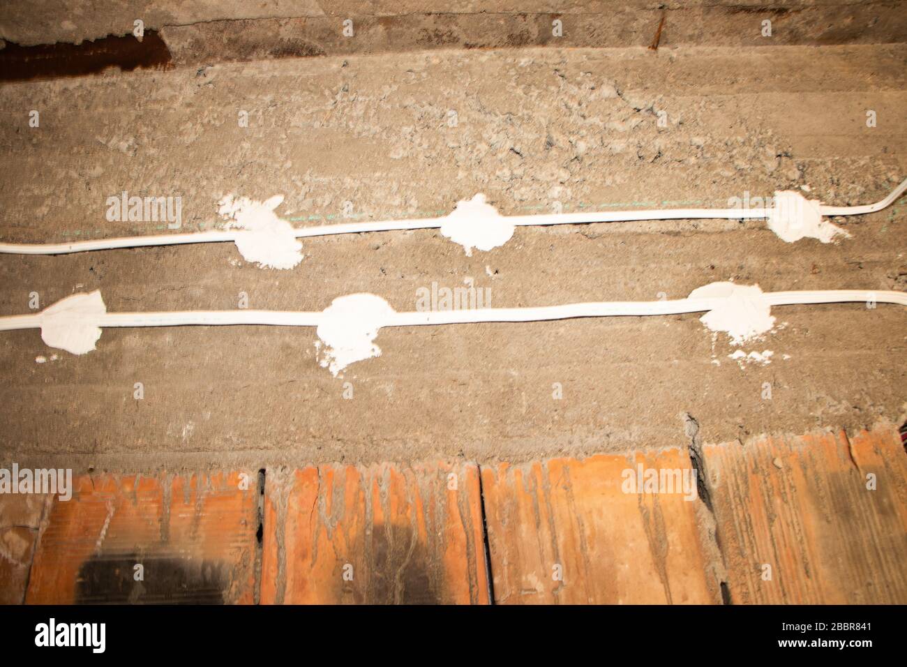 repair of house floor insulation and wall insulation Stock Photo - Alamy