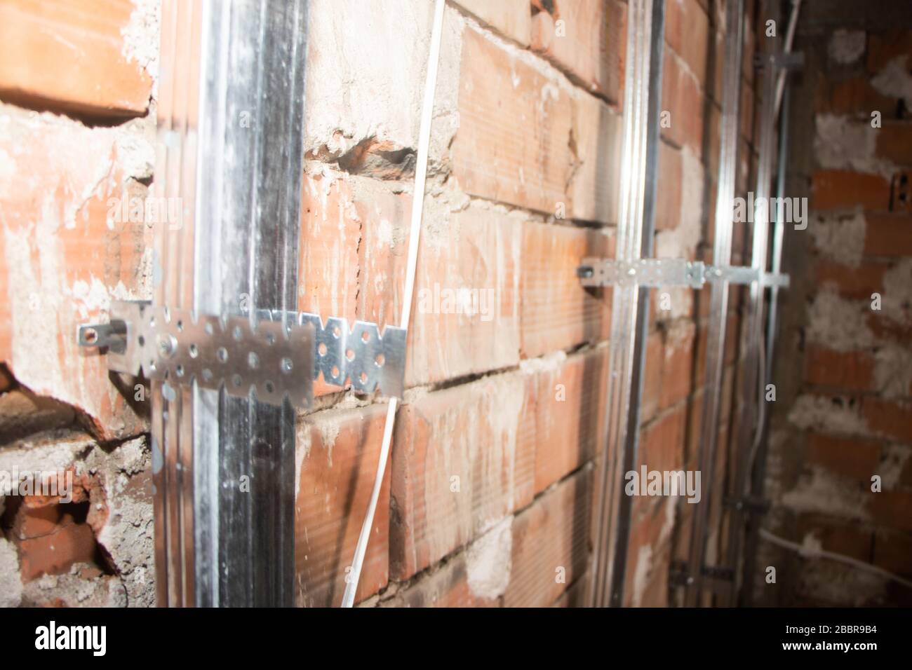 repair of house floor insulation and wall insulation Stock Photo - Alamy