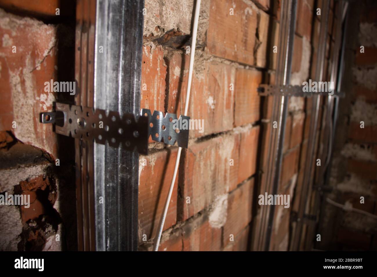 repair of house floor insulation and wall insulation Stock Photo - Alamy