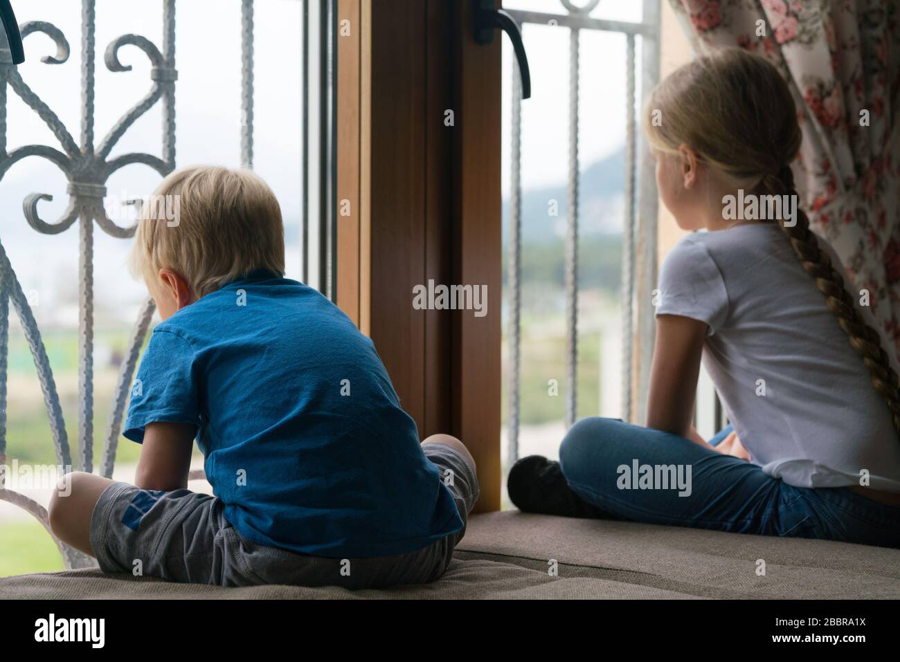 Stay at home quarantine coronavirus pandemic prevention, brother and ...