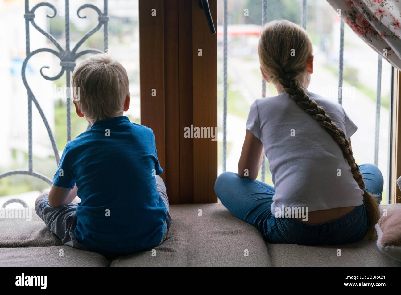 Stay at home quarantine coronavirus pandemic prevention, brother and ...