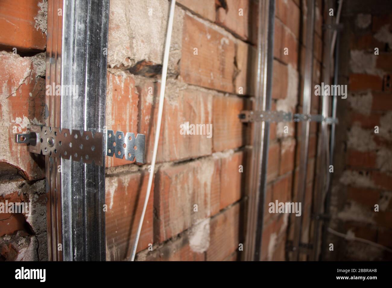 repair of house floor insulation and wall insulation Stock Photo - Alamy
