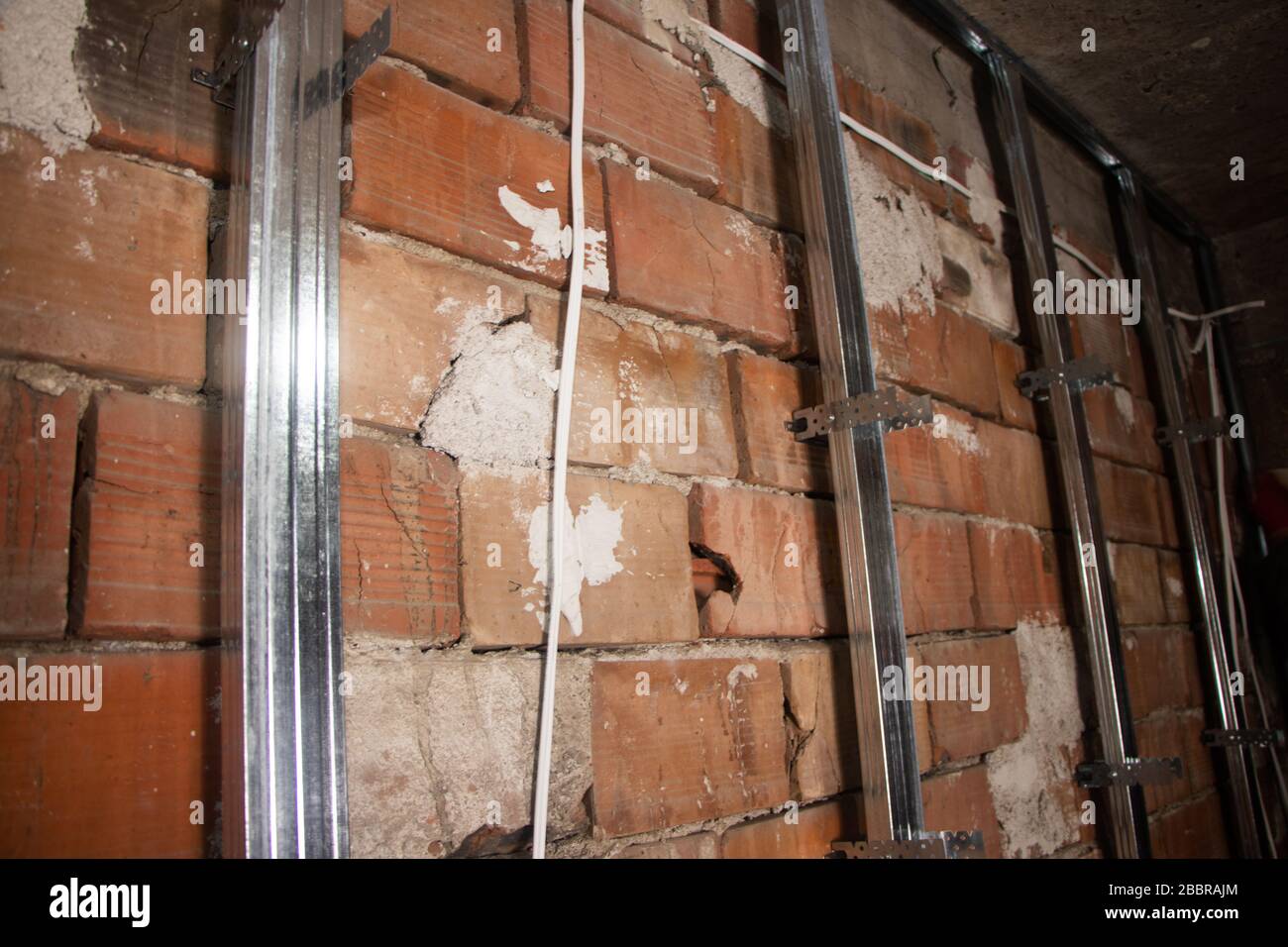 repair of house floor insulation and wall insulation Stock Photo - Alamy