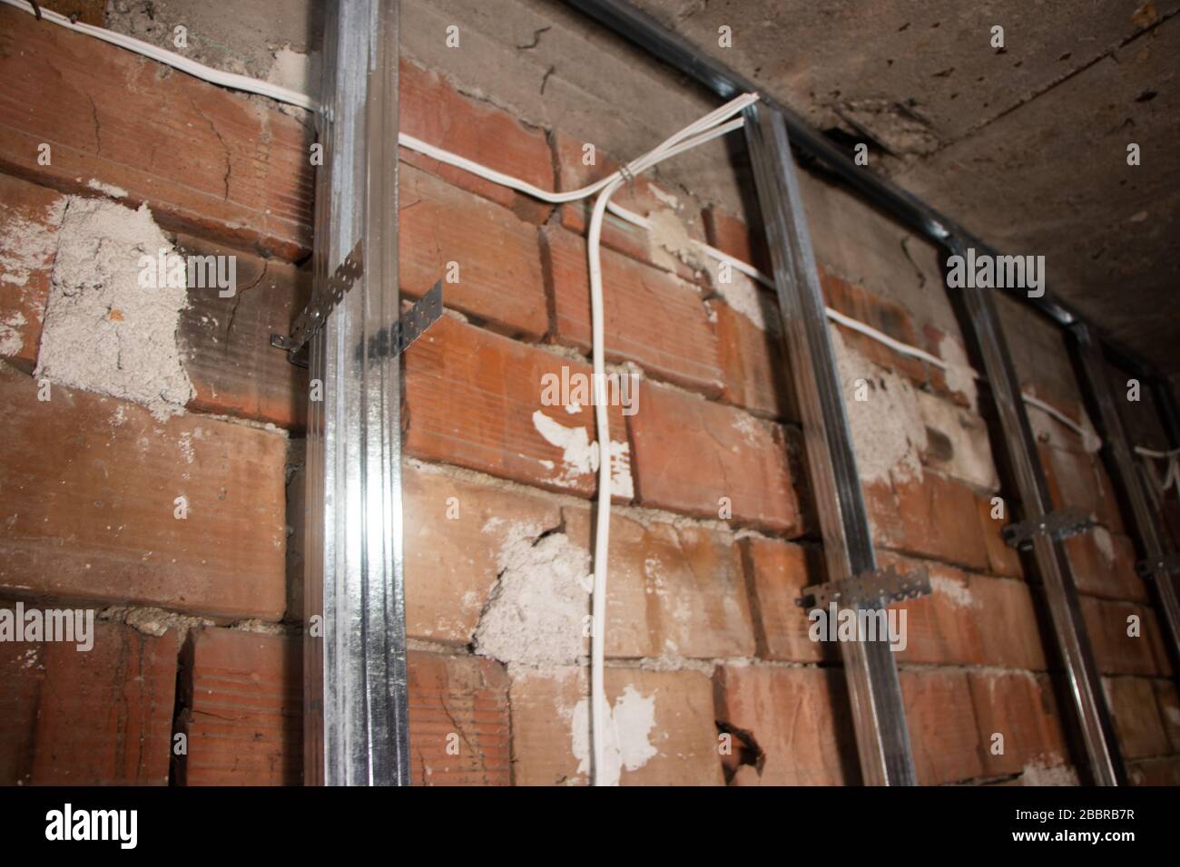 repair of house floor insulation and wall insulation Stock Photo - Alamy