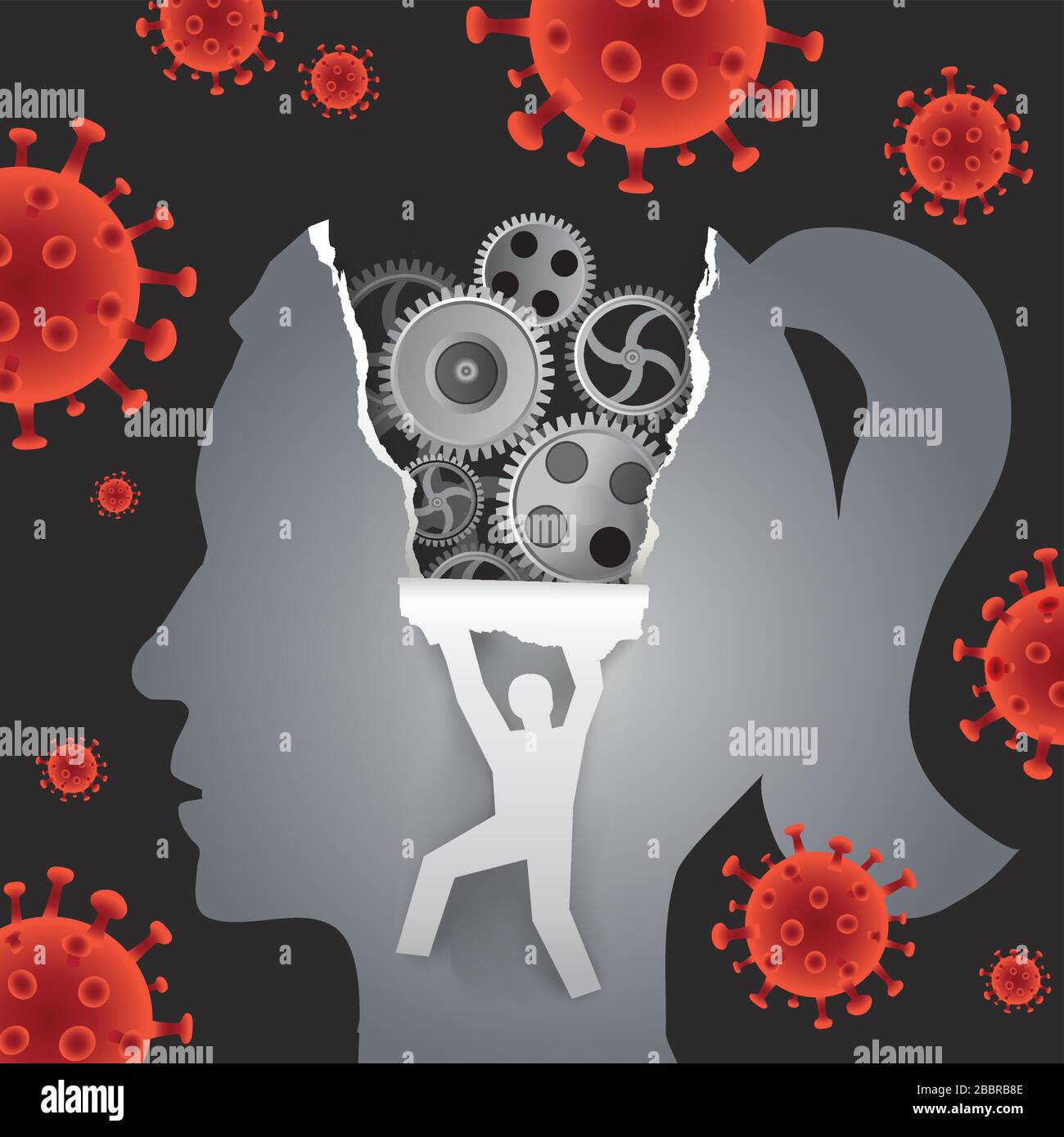 Depression woman mental health Stock Vector Images - Alamy