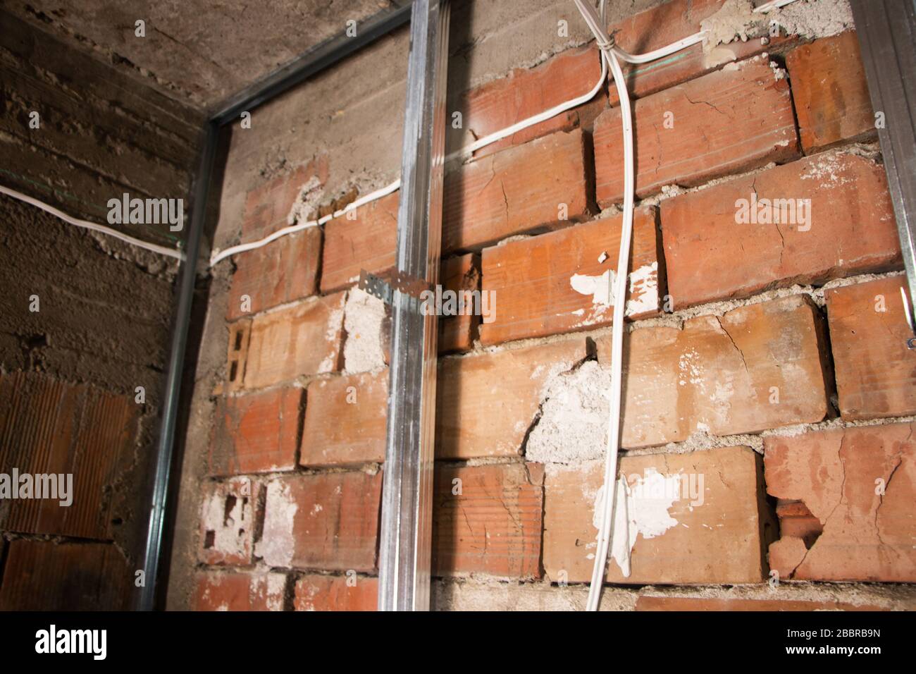 repair of house floor insulation and wall insulation Stock Photo - Alamy