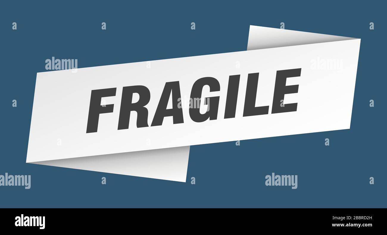 fragile banner template. fragile ribbon label sign Stock Vector Image ...