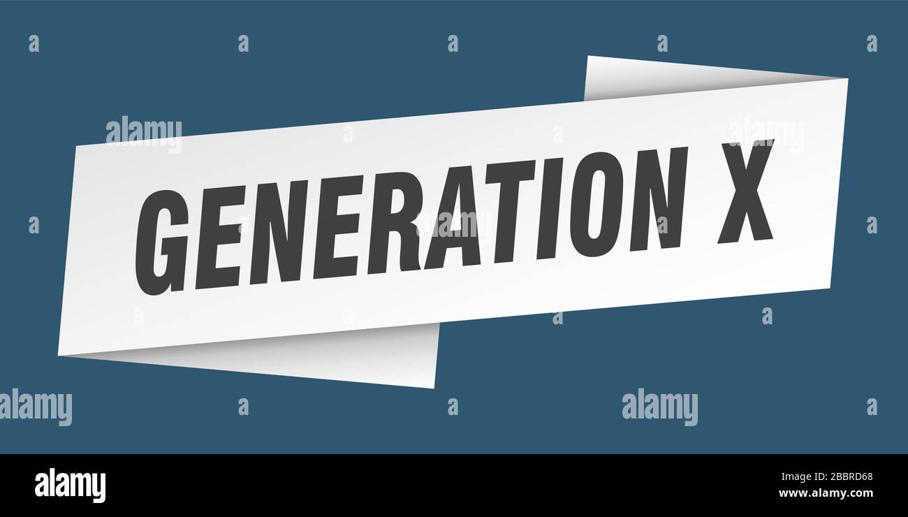 generation x banner template. generation x ribbon label sign Stock ...