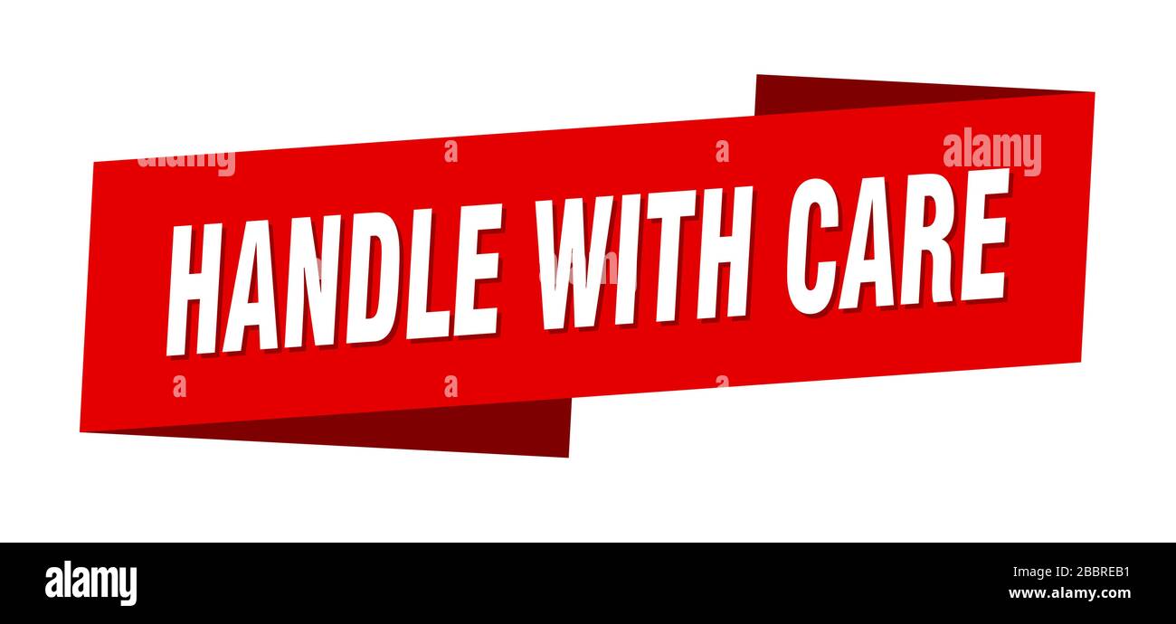 handle with care banner template. handle with care ribbon label sign ...