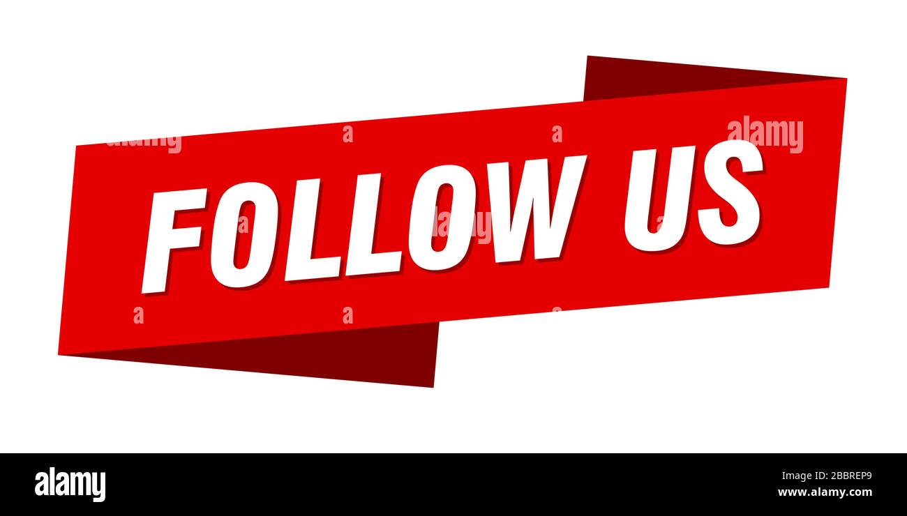 follow us banner template. follow us ribbon label sign Stock Vector ...