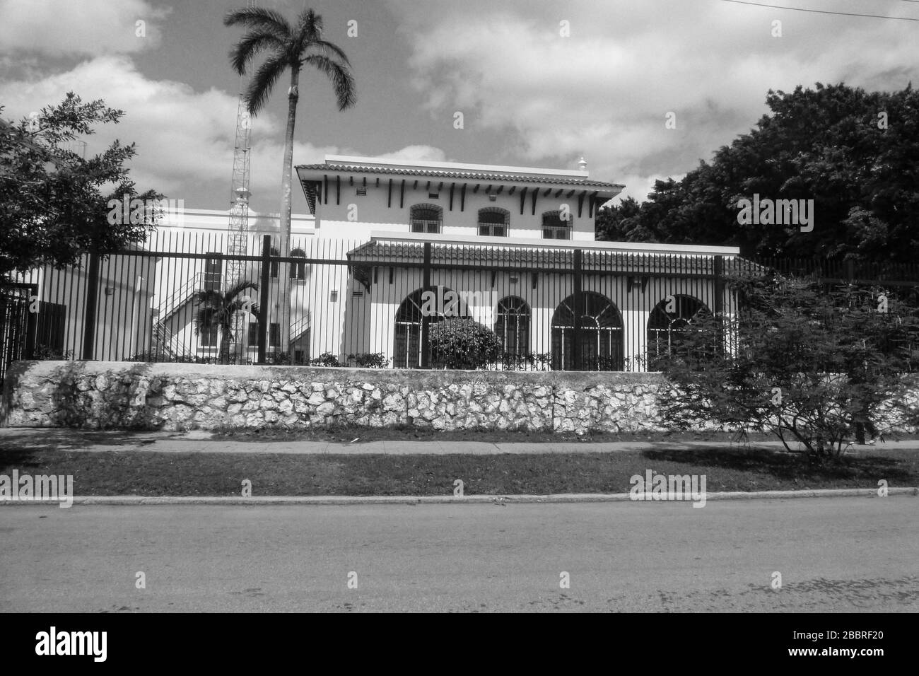 The Canadian embassy Havana Cuba wall clouds cloud old whitewash walls ...