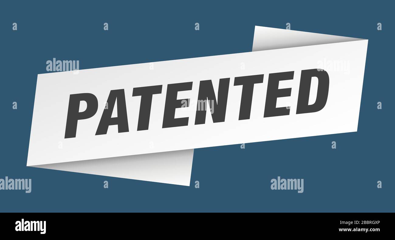 patented banner template. patented ribbon label sign Stock Vector Image ...