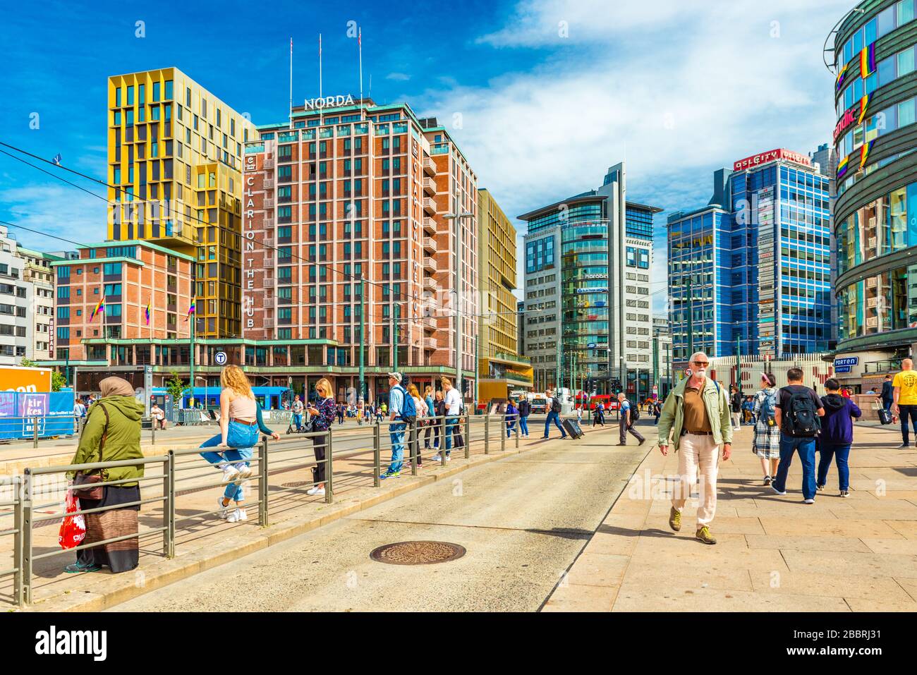 Oslo - June 2019, Norway: View of downtown Oslo with modern buildings ...