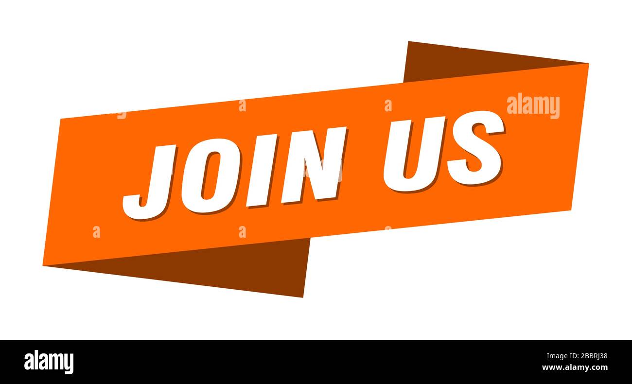 join us banner template. join us ribbon label sign Stock Vector Image ...