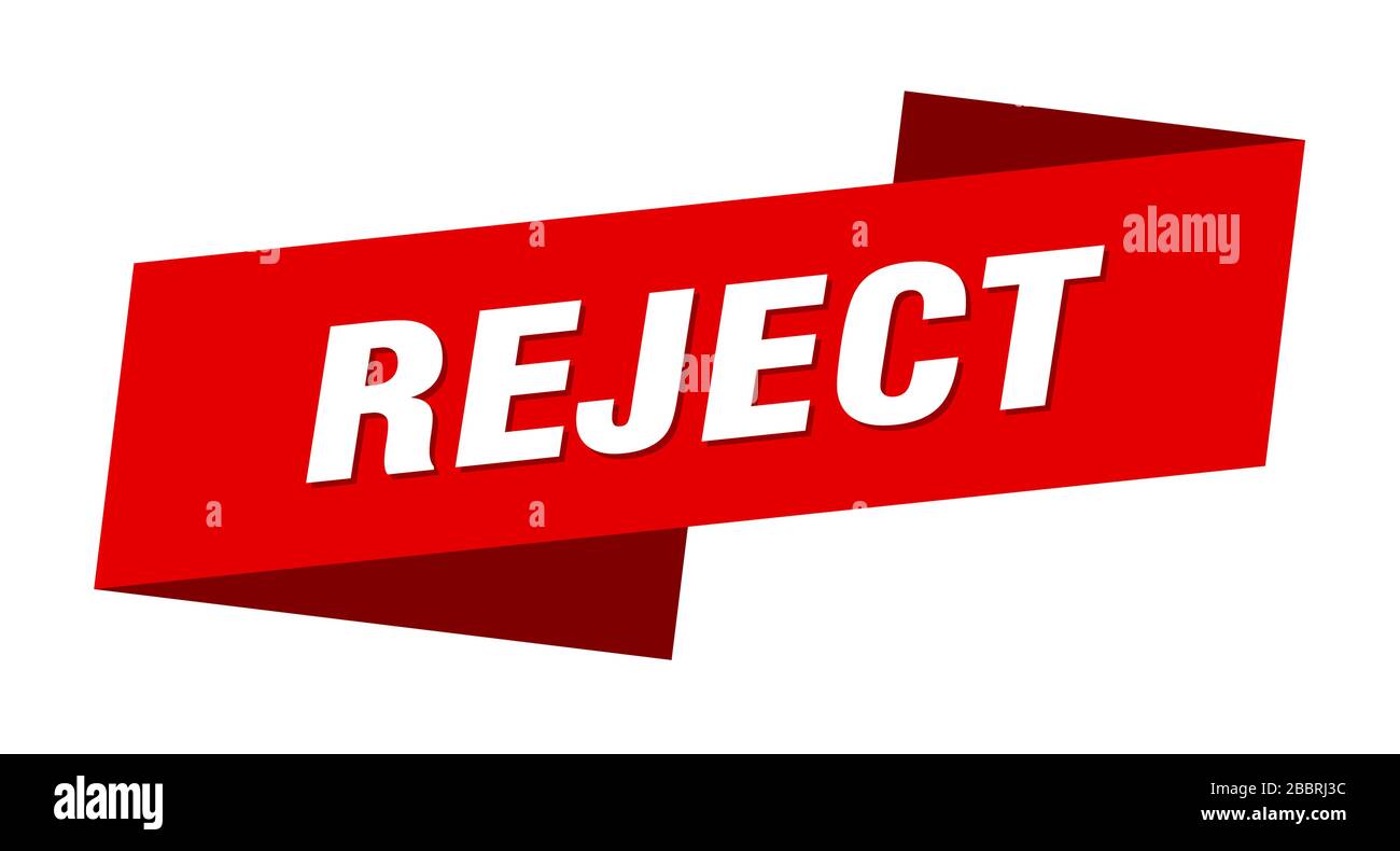 reject banner template. reject ribbon label sign Stock Vector Image ...