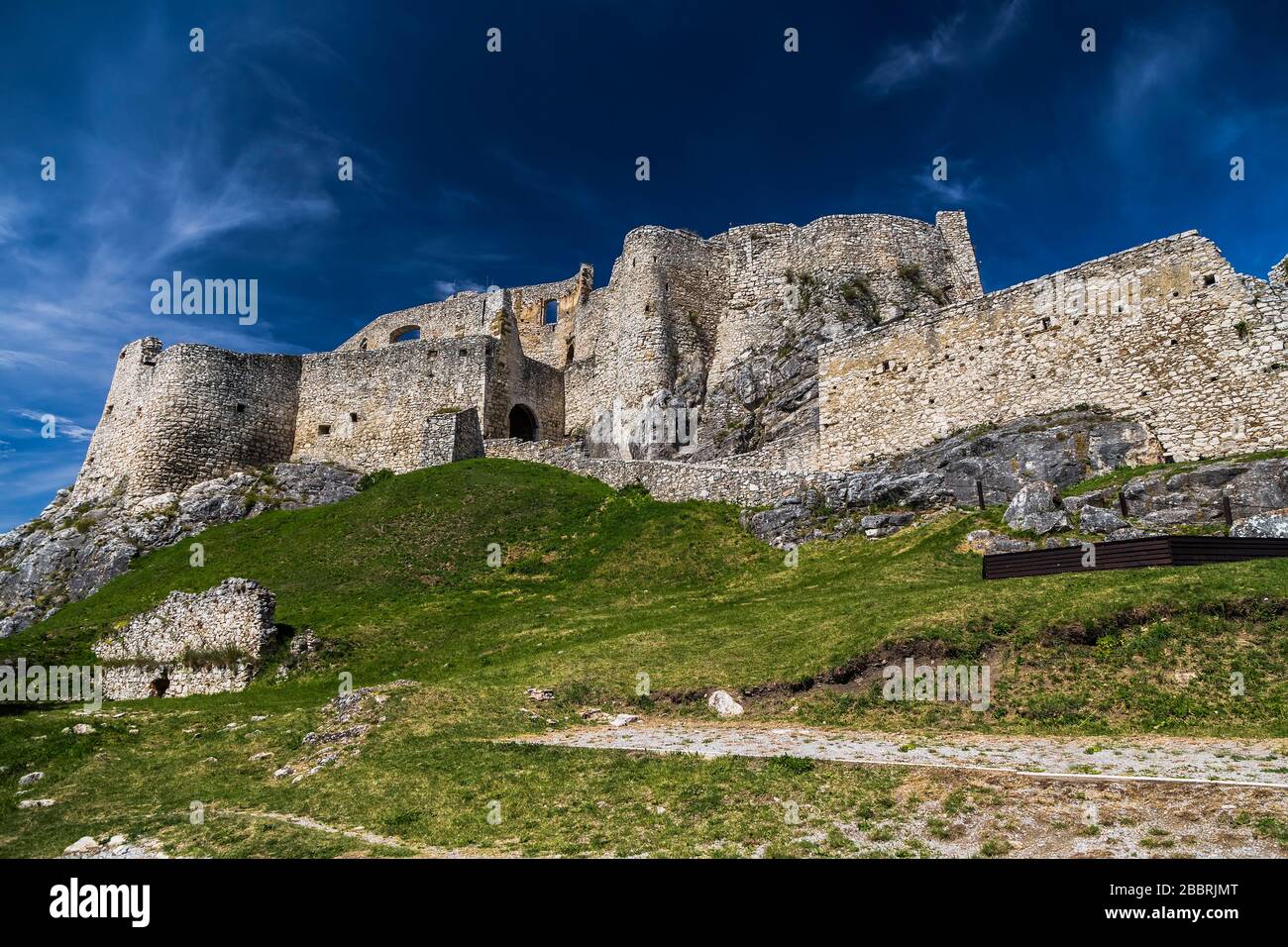 Spissky Castle - white stone castle in Slovakia Stock Photo - Alamy