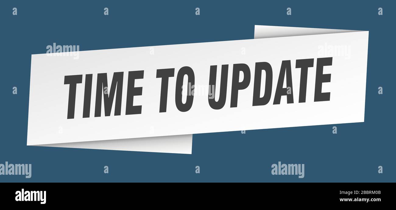 time to update banner template. time to update ribbon label sign Stock ...
