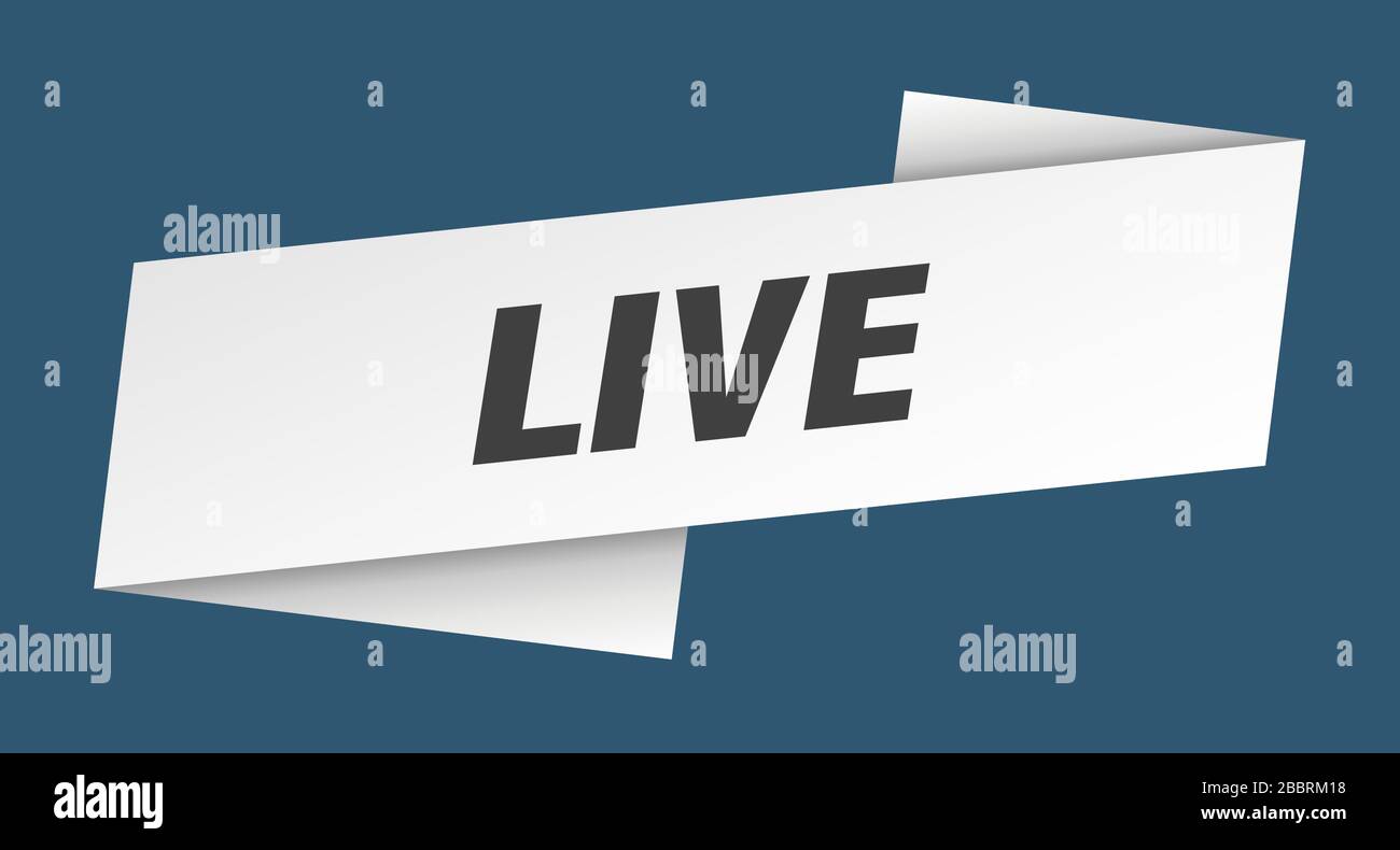 live banner template. live ribbon label sign Stock Vector Image & Art ...