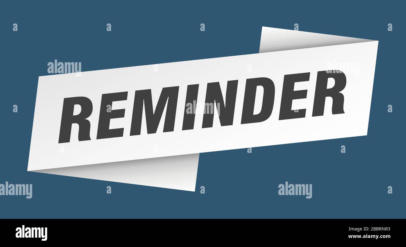 reminder banner template. reminder ribbon label sign Stock Vector Image ...