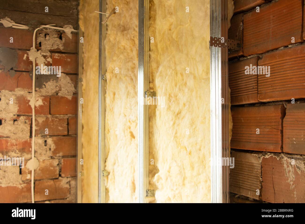 repair of house floor insulation and wall insulation Stock Photo - Alamy