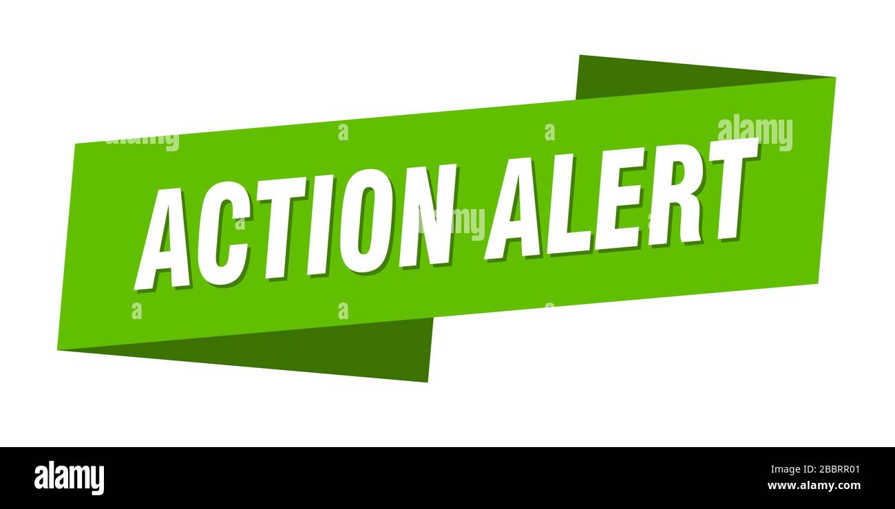 action alert banner template. action alert ribbon label sign Stock ...