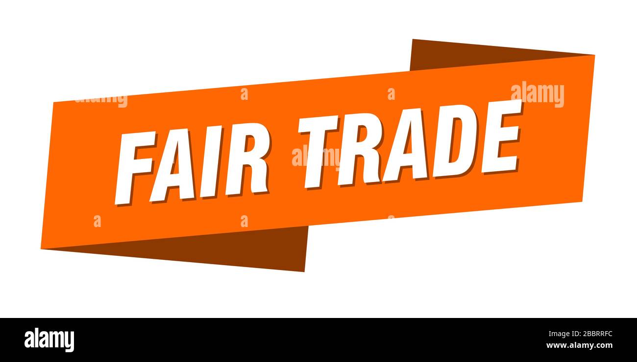 fair trade banner template. fair trade ribbon label sign Stock Vector ...