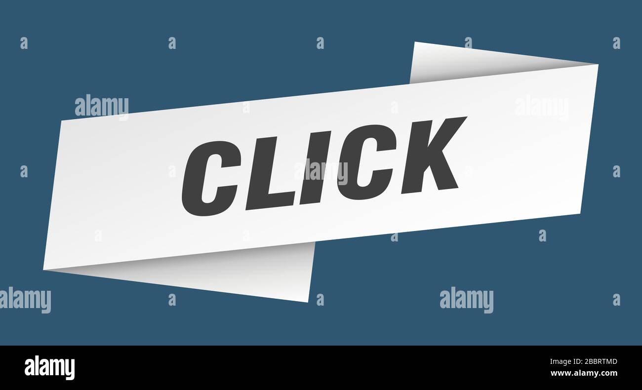 click banner template. click ribbon label sign Stock Vector Image & Art ...