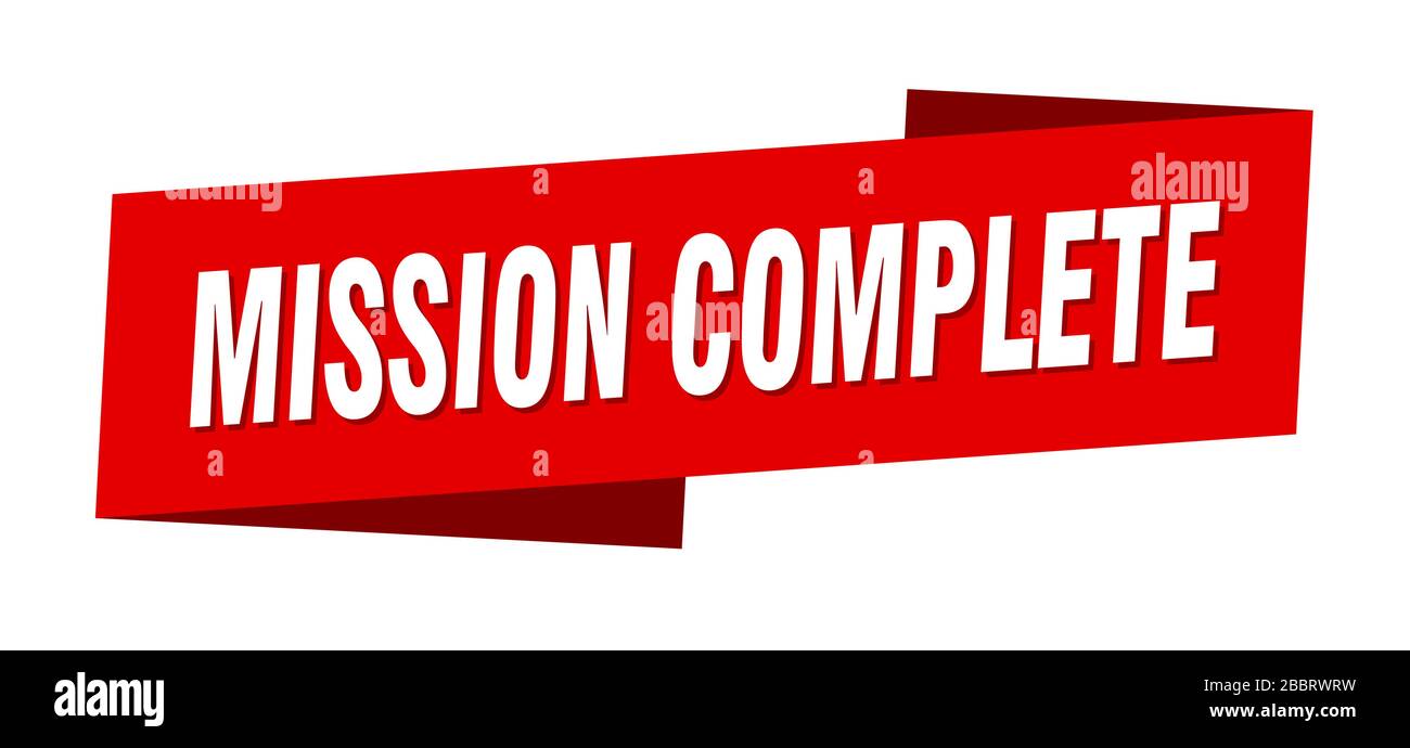 mission complete banner template. mission complete ribbon label sign ...