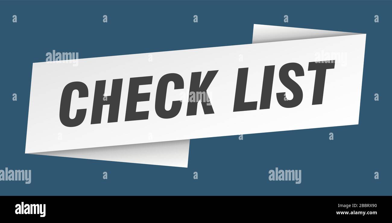 check list banner template. check list ribbon label sign Stock Vector ...