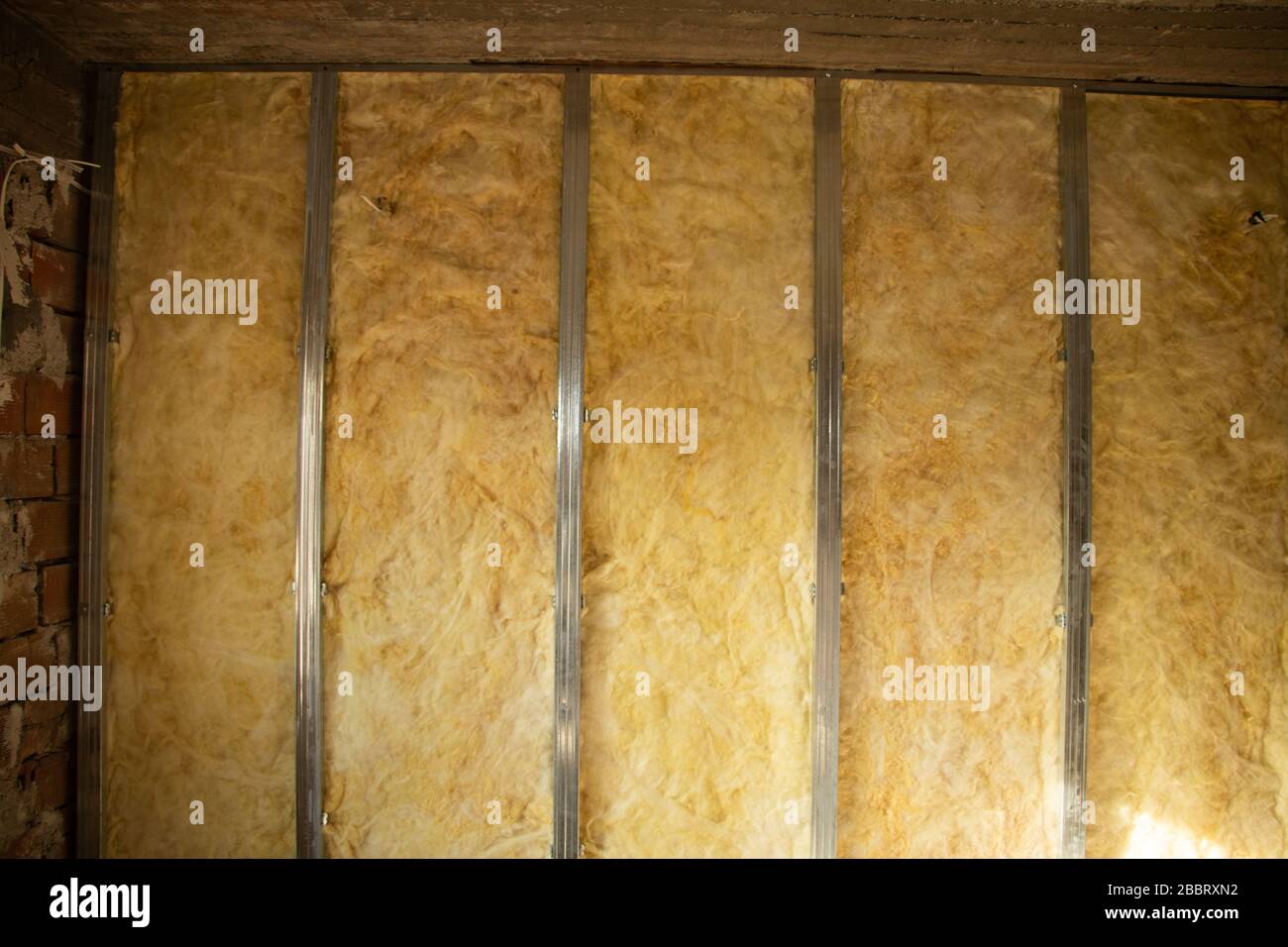 repair of house floor insulation and wall insulation Stock Photo - Alamy