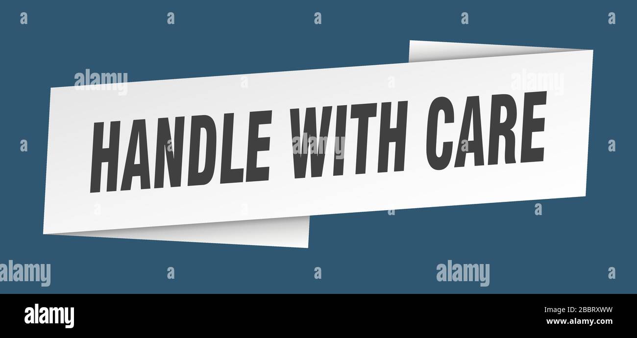 handle with care banner template. handle with care ribbon label sign ...
