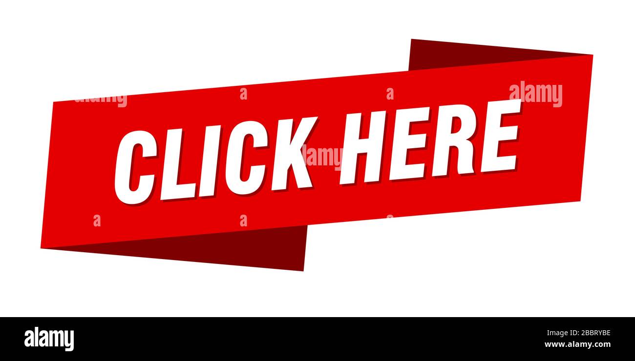 click here banner template. click here ribbon label sign Stock Vector ...