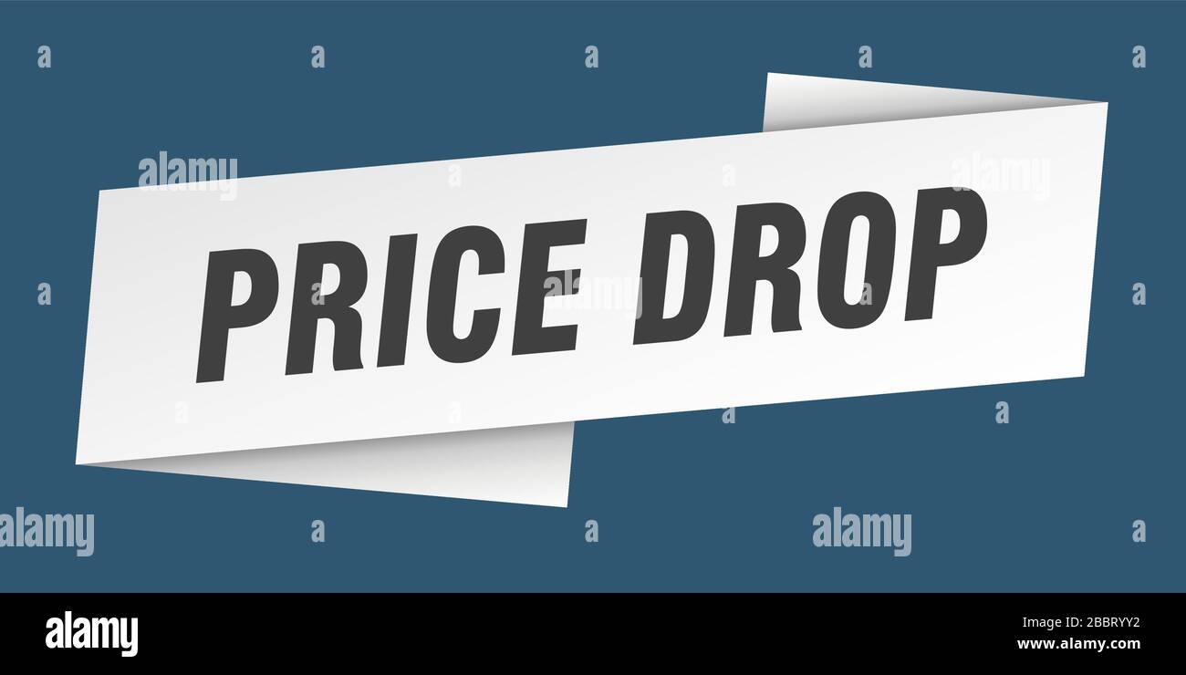 price drop banner template. price drop ribbon label sign Stock Vector ...