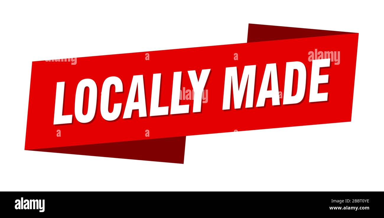 locally made banner template. locally made ribbon label sign Stock ...